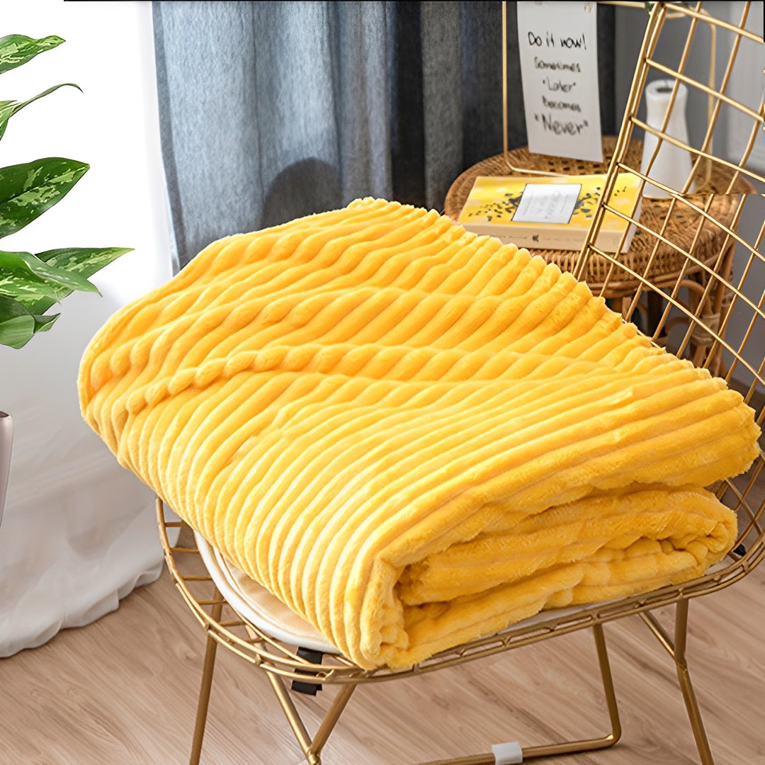 SOGA Yellow Throw Blanket | Aseel