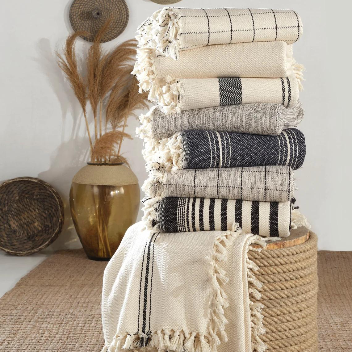 Turkish Throw Blanket, Cotton | Aseel