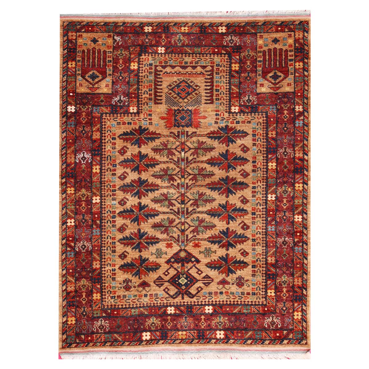 Balochi Design Handmade Vintage Prayer Rug | 5' 2" X 4' 0" | Aseel | Do ...