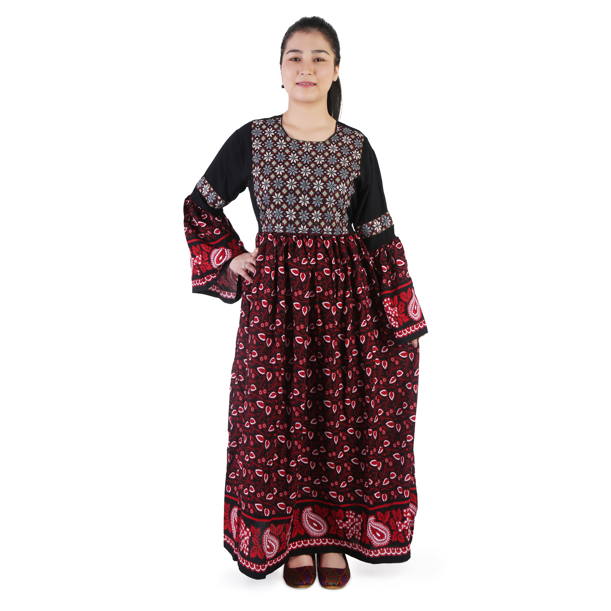 Gole Seb Long Gown | Bell Sleeve Dress | Aseel