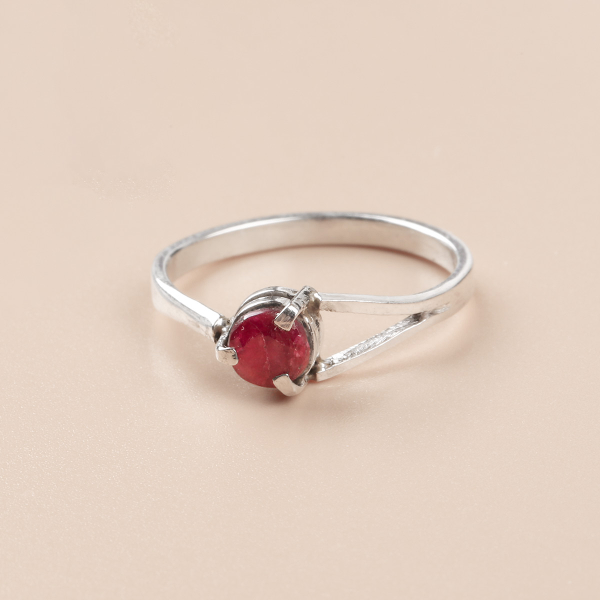 Pink Ruby Ring| Women's Handmade Silver Ring | Aseel