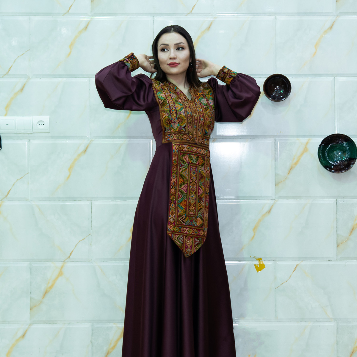 Baluchi Hand Embroidered & Satan Fabric | Aseel